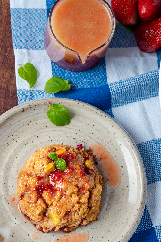 Strawberry Cornbread Drop Biscuits | The Addy Bean