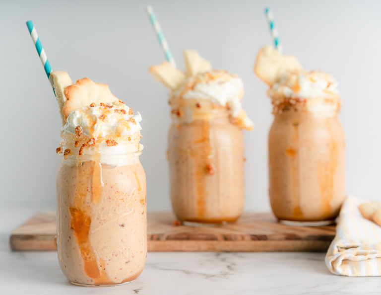 Enjoy a dessert themed milkshake! This Peach Cobbler Shake is sure to ...