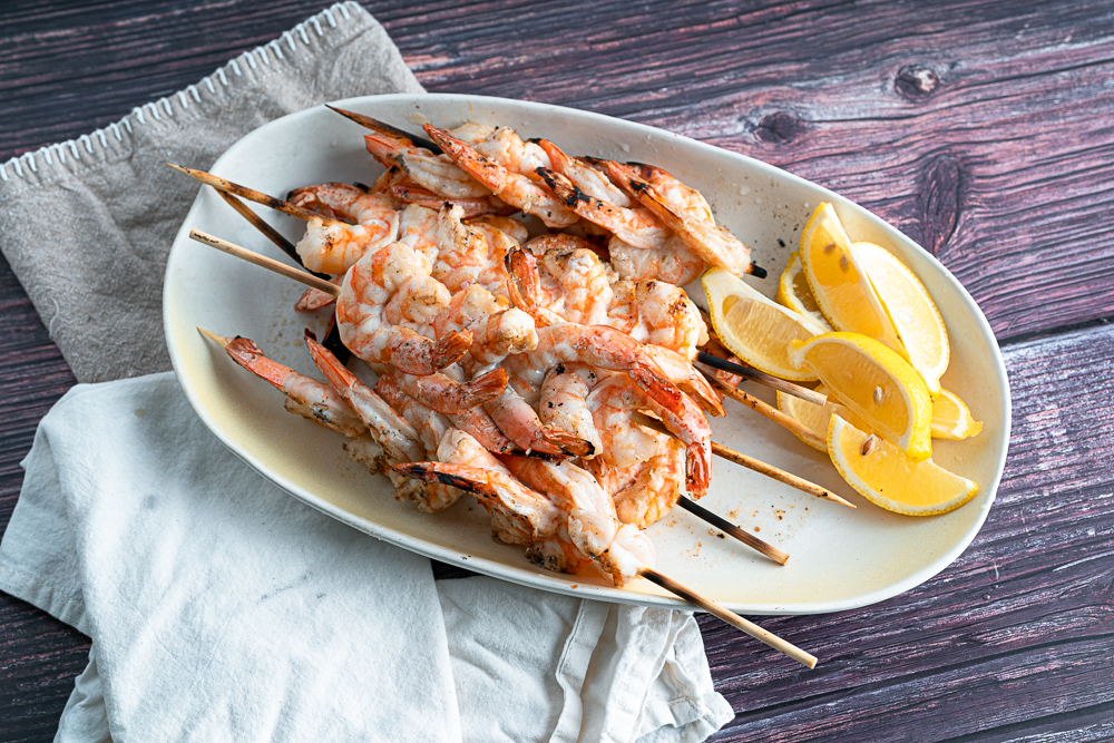 Grilled Shrimp with a Lemon Garlic Butter Sauce | The Addy Bean