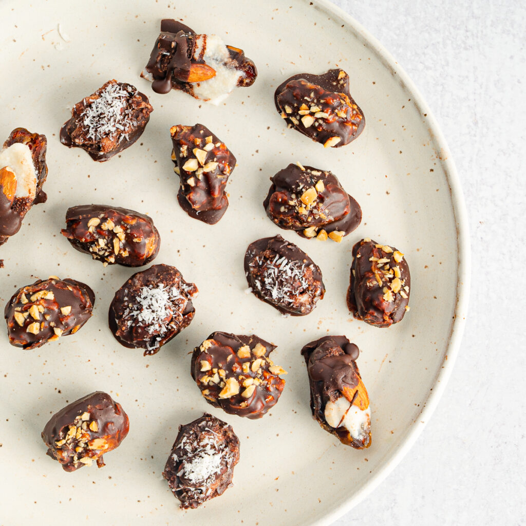 Almond Joy Stuffed Dates - The Addy Bean
