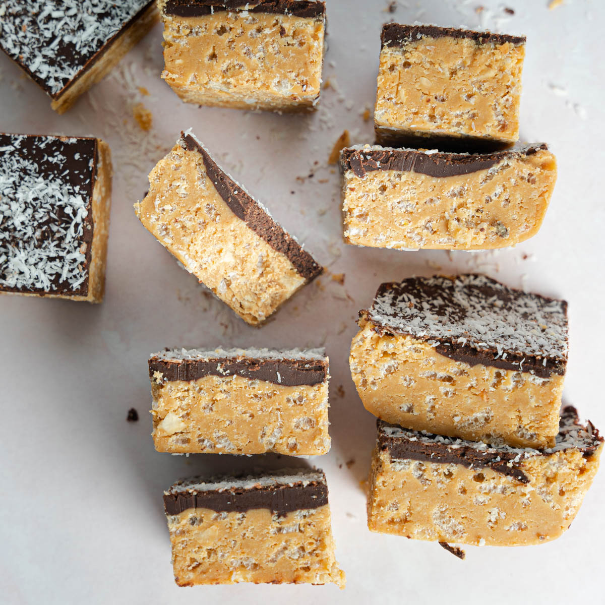 Healthy No Bake Chocolate Peanut Butter Crunch Bars Recipe | The Addy Bean