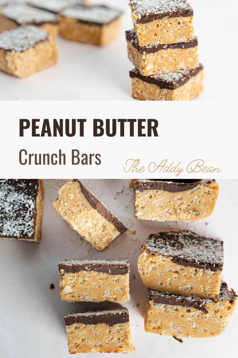 Healthy No Bake Chocolate Peanut Butter Crunch Bars Recipe | The Addy Bean