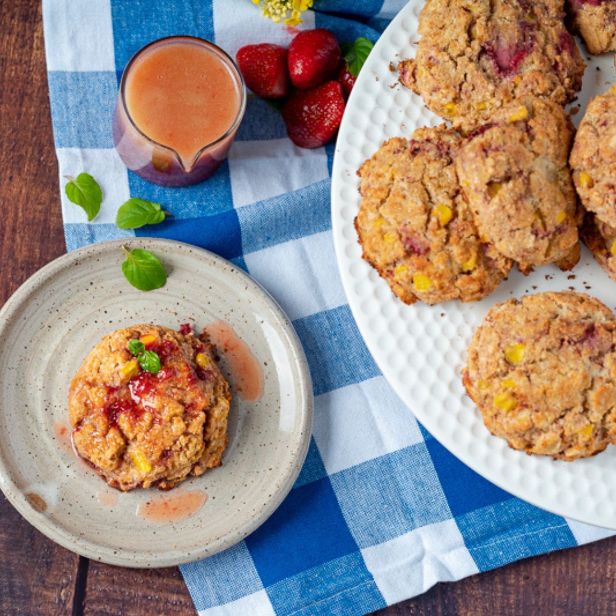 Strawberry Cornbread Drop Biscuits | The Addy Bean