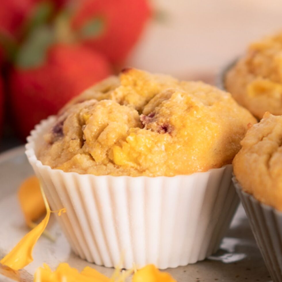 Strawberry Cornbread Muffins Recipe | The Addy Bean