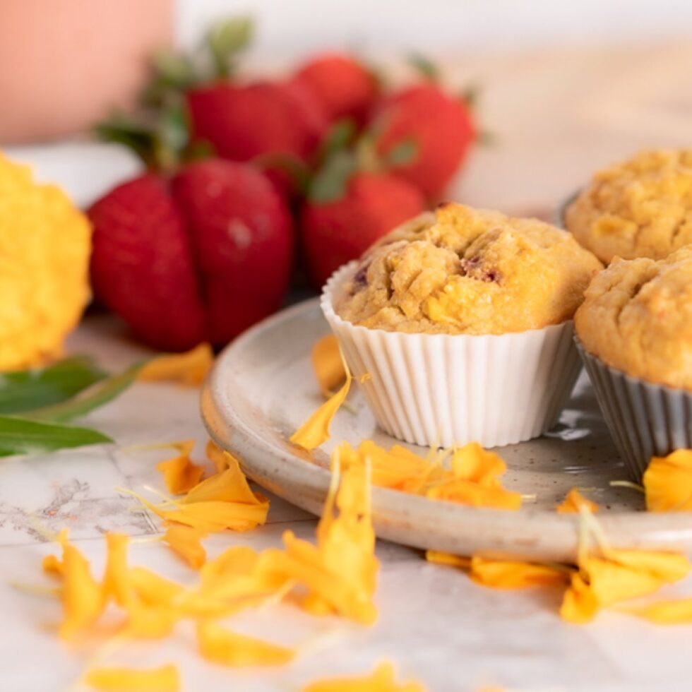 Strawberry Cornbread Muffins Recipe | The Addy Bean