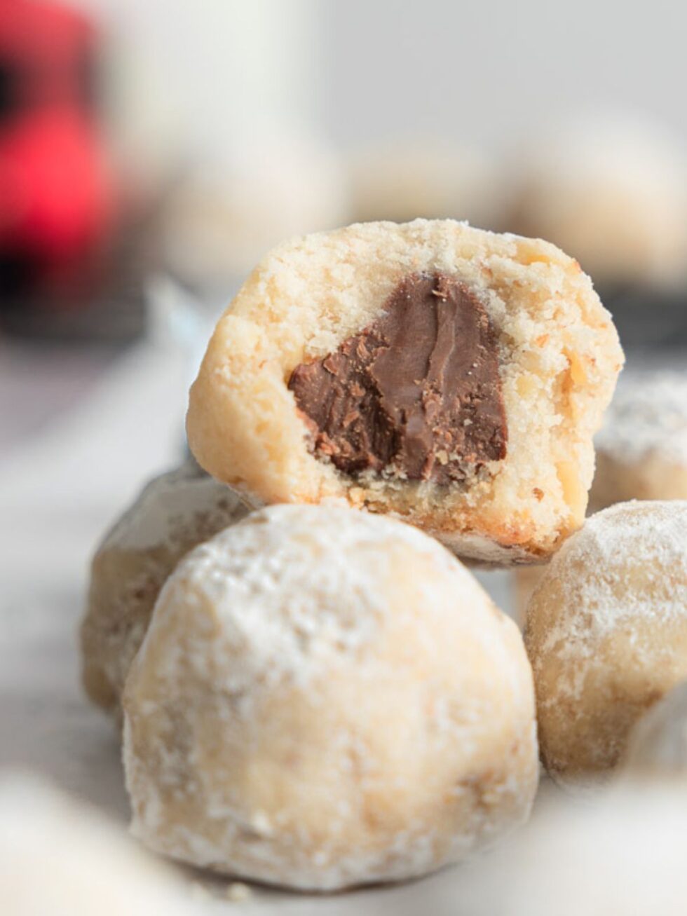 Snowball Cookies: Nut Free and Filled with Chocolate | The Addy Bean