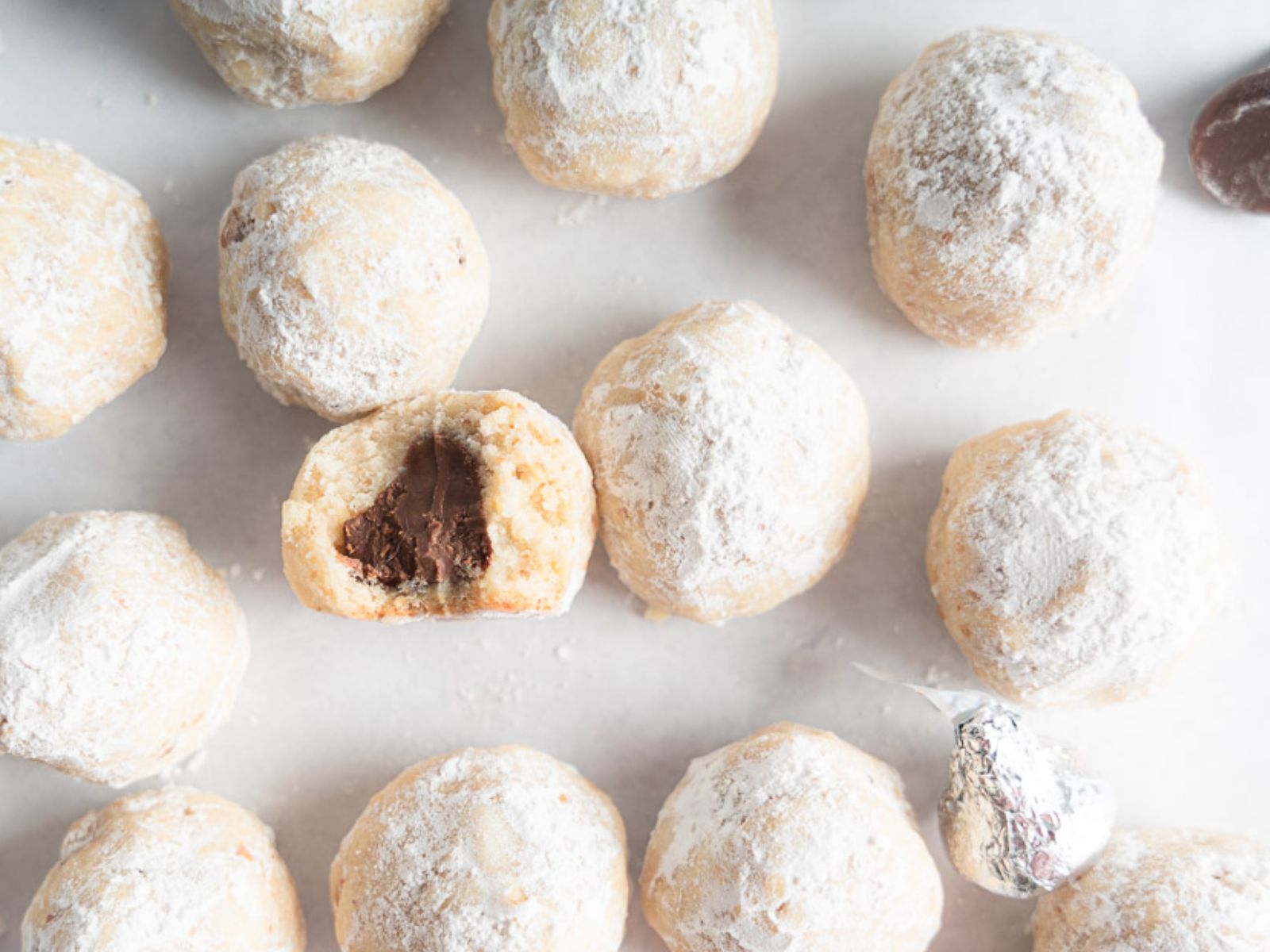 Snowball Cookies: Nut Free and Filled with Chocolate | The Addy Bean