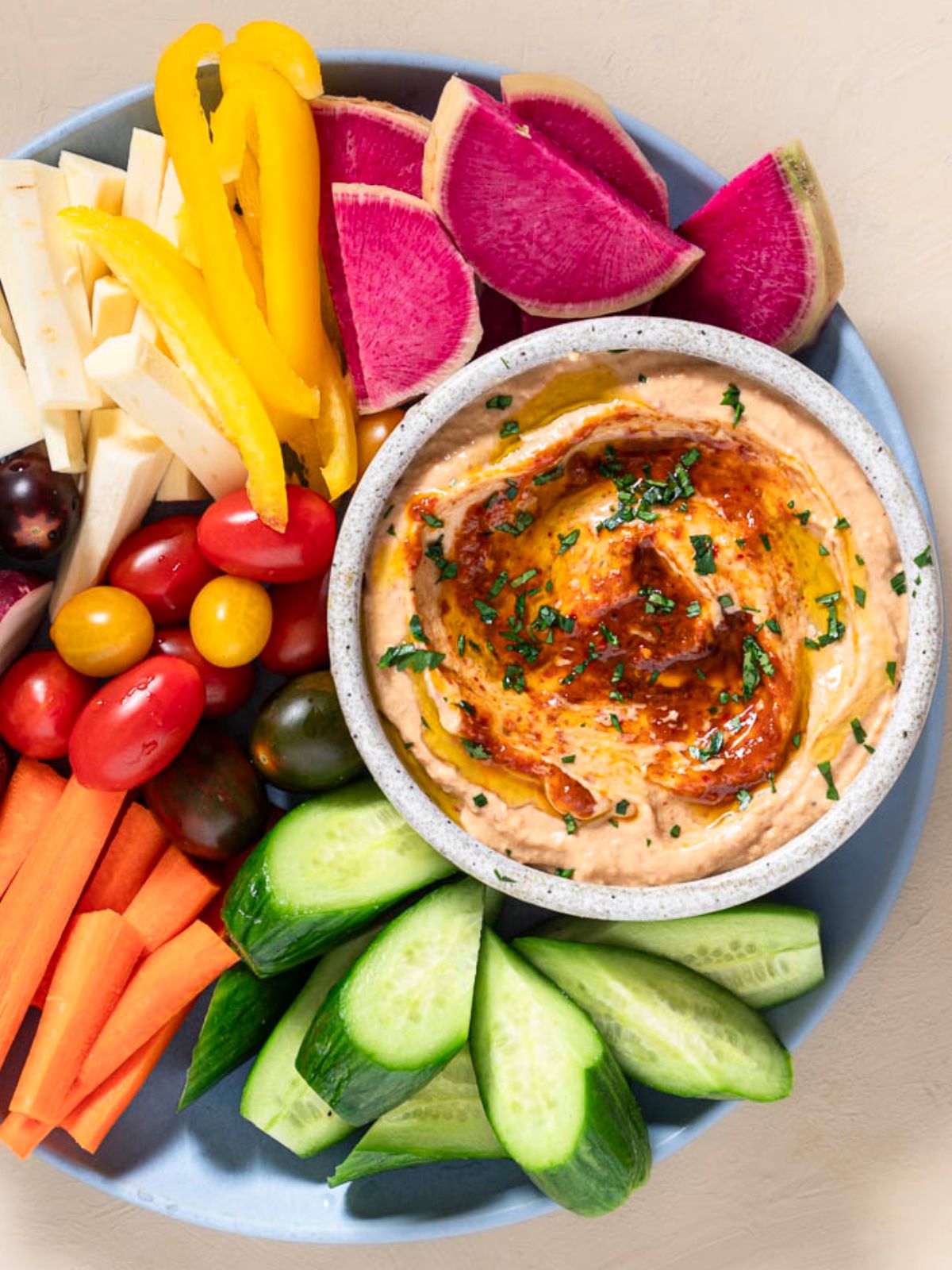 Easy Spicy Hummus Recipe with Harissa | The Addy Bean