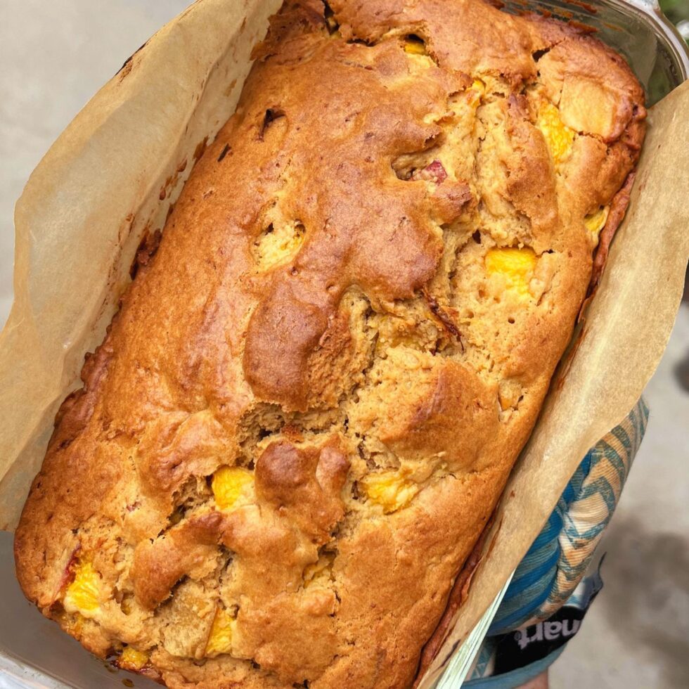 Easy Peach Bread Recipe Made with Less Sugar | The Addy Bean