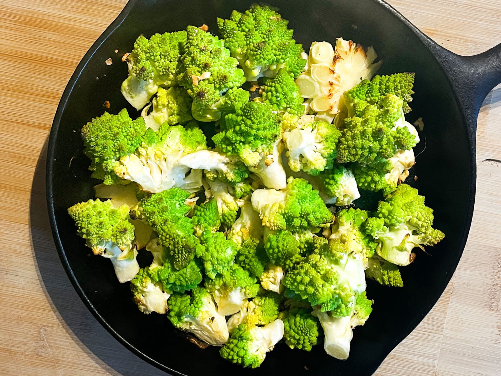 Simple Roasted Romanesco with Lemon, Garlic, and Parmesean | The Addy Bean